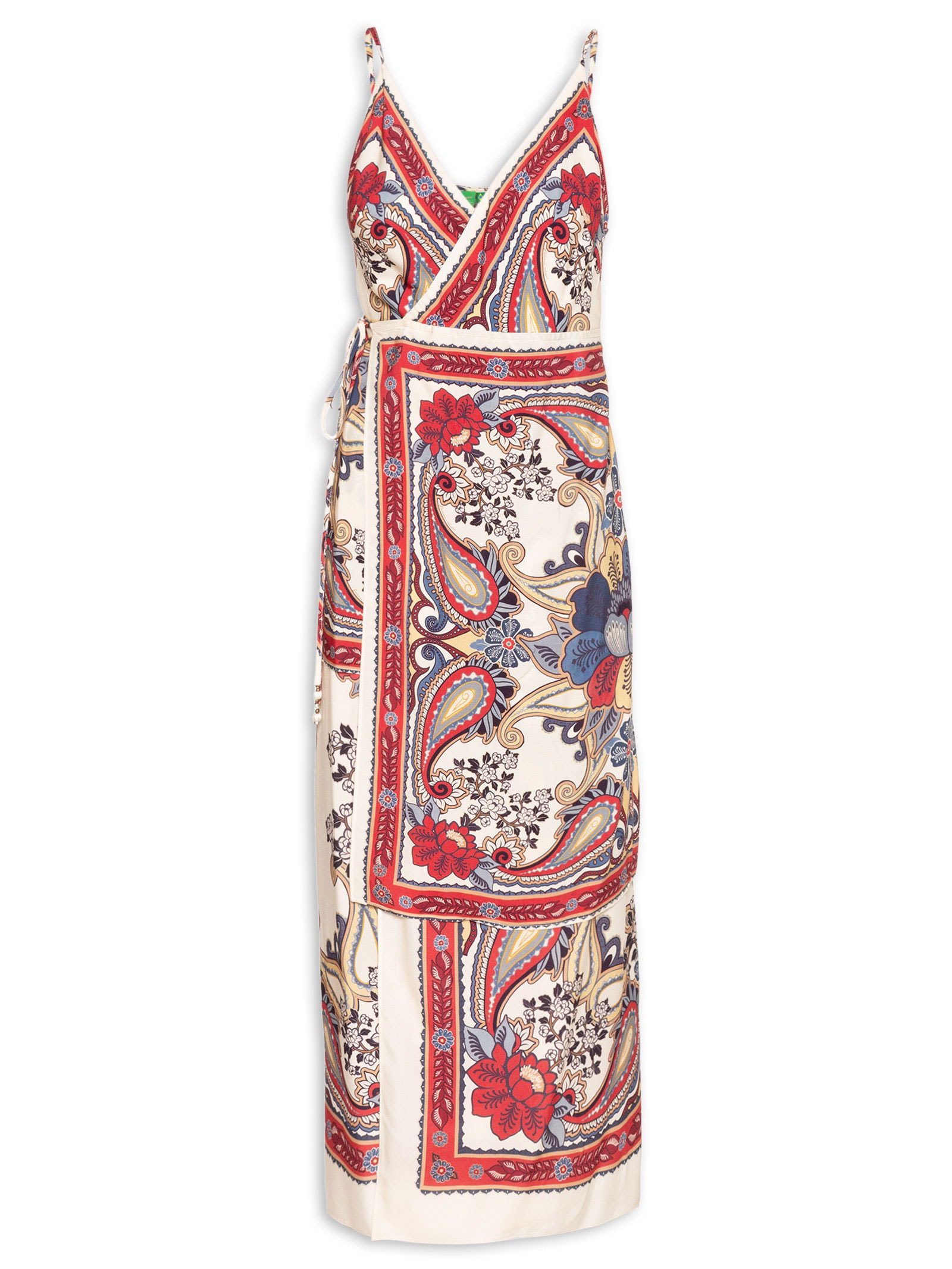 Farm - Vestido Midi Lenço Borboleta Retro - Off White